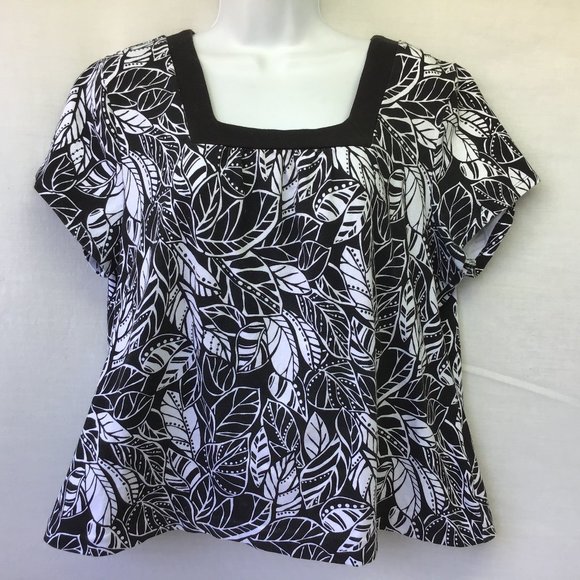 croft & barrow | Tops | Croft Barrow Womens Top Black Square Neck Short ...